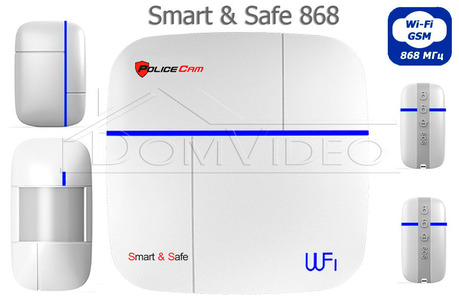 Беспроводная охранная сигнализация комплект Smart & Safe 868 PoliceCam ...